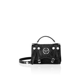 Handtasche Philipp Plein "Mit Schmucksteinen", Damen, 02, schwarz, Taschen Handtasche