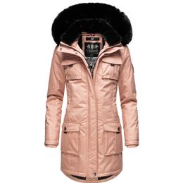 Wintermantel Navahoo "Tiniis", Damen, Gr. S (36), rosa, Oberstoff: 56% Nylon, 44% Polyester, Futter: 100% Polyester, Wattierung: 100% Polyester, Ärmelfutter: 100% Polyester, Kunstpelz: 90% Polyacryl, 10% Polyester, figurbetont ca. Mitte Oberschenkel, Ärmel ohne Ärmelschlitz Rippstrickbündchen, Mäntel Wintermantel, Parka mit abnehmbarer Kapuze und extra Einkaufstasche