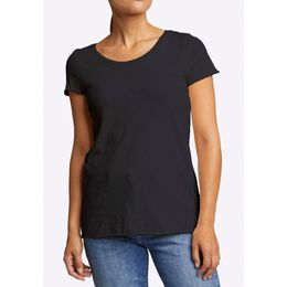 T-Shirt RICHROYAL, Damen, Gr. XS, schwarz, Single Jersey, Obermaterial: 100% Baumwolle, Rundhals, Shirts T-Shirt, in femininer Basic-Form