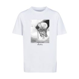 MisterTee Mädchen T-Shirt "MisterTee Herren Kids Ballin2.0 Tee"weiß, Gr. 110, bedruckt, 100% Baumwolle, Shirts
