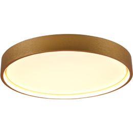 Trio LEUCHTEN LED Deckenleuchte "DOHA, Deckenlampe 29W 3260 Lumen Lichtfarbe einstellbar 2300-4000K", gold (messing matt wei&szlig;), 1, &Oslash; 45cm H: 5,5cm, 1 Stk., Leuchten, indirektes Licht getrennt schaltbar als Wandlampe und Deckenlampe m&ouml;gl, LED Deckenleuchte