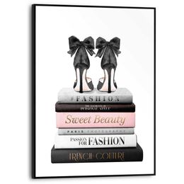 Poster Reinders "Fashion B&uuml;cher", schwarz (farbe bild(er): schwarz), B:30cm H:40cm T:1,6cm, MDF, Bilder, Poster