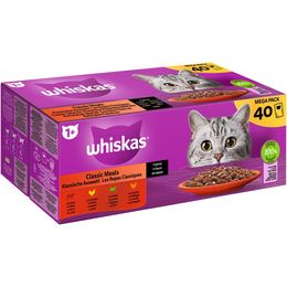 whiskas Multipack 1+ Klassische Auswahl in Sauce Katzen-Nassfutter 4 Sorten 40x85g
