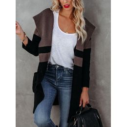 Milan Kiss Cardigan in Braun/ Schwarz - 70% | Gr&ouml;&szlig;e XL | Damen-pullover-cardigans