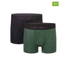 Camano 2er-Set: Boxershorts in Schwarz/ Grün - 50% | Größe XL | Herren-waesche