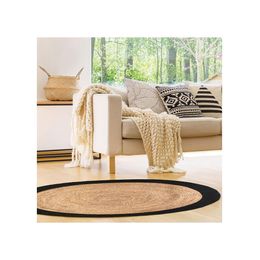 THE HOME DECO FACTORY Jute-Teppich in Hellbraun - &Oslash; 120 cm - 11% |