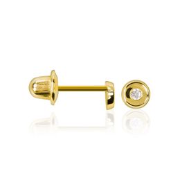 OR &Eacute;CLAT Gold-Ohrstecker "Rond" mit Edelsteinen - 75% | Kinderschmuck