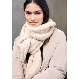 Schal STREET ONE STUDIO, Damen, Gr. onesize, soft beige, Stoff, 97% Polyester, 3% Elasthan, unifarben, Modetücher Schal, Grobstrick
