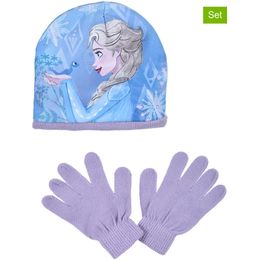 Die Eiskönigin FROZEN 2tlg. Winteraccessoires-Set "Frozen" in Lila/ Hellblau - 50% | Größe 52 cm | Kindermuetzen