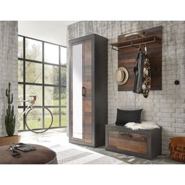 Garderoben-Set Home Affaire "BROOKLYN", grau (matera), B:165cm H:201cm T:42cm, Kastenm&ouml;bel-Sets