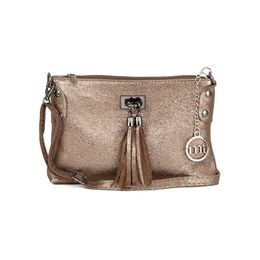 Mia Tomazzi Leder-Umhängetasche "Navigli" in Gold - (B)22 x (H)15 x (T)4 cm - 74% | Damen-taschen