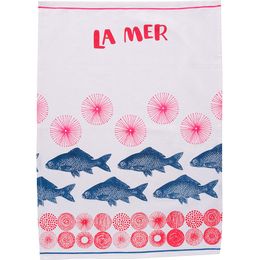 Overbeck and Friends Geschirrtuch "La Mer" in Rot/ Blau - (L)70 x (B)50 cm - 11% | Tischwaesche