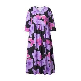 Ulla Popken Kleid Damen Gr&ouml;&szlig;e 58/60 lila / orchidee / schwarz Winterkleid