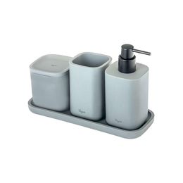 Vigar 4tlg. Waschbeckenzubeh&ouml;r-Set ''Zense'' in Grau - (B)28 x (H)13,5 x (T)11 cm - 35% | Badezimmer-accessoires