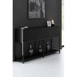 Evila Sideboard "Lord" in Schwarz - (B)150 x (H)80 x (T)30 cm - 71% | Regale