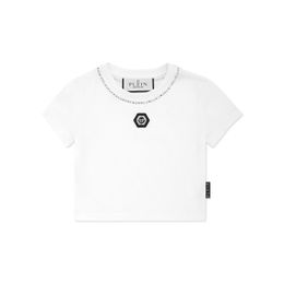 T-Shirt Philipp Plein "Verziert", Jungen, Gr. 6, 01, weiß, Obermaterial: 100% Baumwolle, Shirts T-Shirt