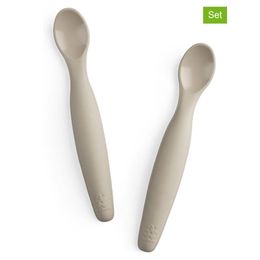 Sebra 2er-Set: Silikon-Esslernlöffel in Beige - je (L)16 cm - 25% | Baby-geschirr
