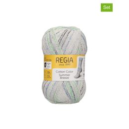 Regia 5er-Set: Baumwoll-Mixgarne ''Cotton Color'' in Beie/ Grau/ Grün - 5x 100 g - 22% | Kreativbedarf-diy