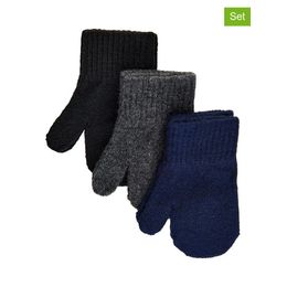 Mikk-line 3er-Set: Fästlinge in Dunkelblau/ Anthrazit/ Schwarz - 17% | Größe 92-104 | Baby-handschuhe