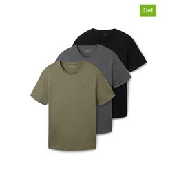 Tom Tailor 3er-Set: Shirts in Khaki/ Grau/ Schwarz - 47% | Gr&ouml;&szlig;e XL | Herren-plussize