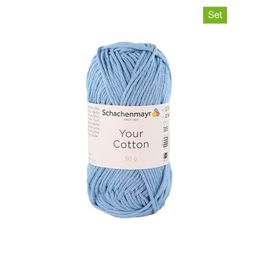 Schachenmayr since 1822 10er-Set: Baumwollgarne ''Your Cotton'' in Hellblau - 10x 50 g - 12% | Kreativbedarf-diy