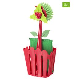 Vigar 3tlg. Set: Spülorganizer ''Mistletoe'' in Rot - (B)11 x (H)25,5 x (T)7 cm - 41% | Putzutensilien