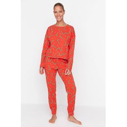 Trendyol Pyjama in Rot - 43% | Gr&ouml;&szlig;e S | Damen-loungewear