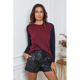 So Cachemire Pullover "Kaleis" in Bordeaux/ Dunkelblau - 67% | Gr&ouml;&szlig;e L | Damen-pullover-cardigans