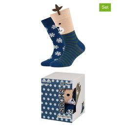 Camano 2er-Set: Socken in Blau/ Beige - 49% | Größe 35-38 | Babysocken-strumpfhosen