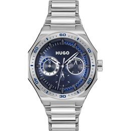 Multifunktionsuhr Hugo "GRAIL SPORT", silber (silberfarben), Armbanduhren, Herren, Quarzuhr, Armbanduhr, Herrenuhr, Edelstahlarmband, analog