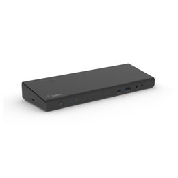Belkin USB-Verteiler "USB-C Display Link Dock, Triple display support up to 4K", schwarz, B:8,23cm H:3,45cm, Verteiler, HDMI, DP, USB C, USB A, GbE, Audio, PD 85 W, Mac/PC/Chrome compatible
