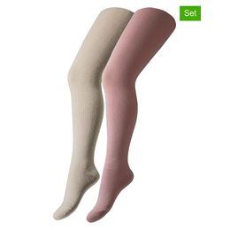 Camano 2er-Set: Strumpfhosen in Rosa/ Beige - 43% | Größe 98/104 | Babysocken-strumpfhosen