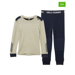 Helly Hansen 2tlg. Funktionswäsche-Set in Beige/ Dunkelblau - 50% | Größe 116 | Kinder-waesche