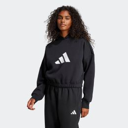 Kapuzensweatshirt adidas Sportswear "W FI 3B OH HD", Damen, Gr. M, schwarz, Obermaterial: 67% Polyester, 33% Baumwolle, Sweatshirts