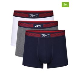Reebok 3er-Set: Boxershorts "Abel" in Dunkelblau/ Weiß/ Grau - 57% | Größe S | Herren-waesche