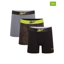 Reebok 3er-Set: Boxershorts "Benji" in Grau/ Limette/ Schwarz - 54% | Größe M | Herren-waesche