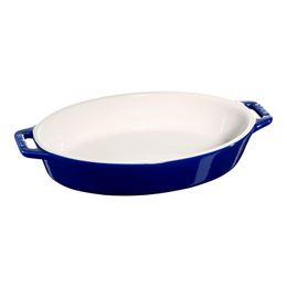 Staub Ceramique Auflaufform 23 cm, oval, Dunkelblau, Keramik