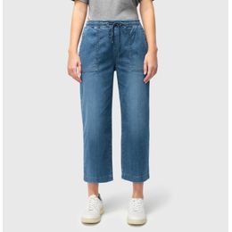 MAC Damen Weite Jeans "CULOTTE casual denim"blau basic authentic, Gr. 42, unifarben, Denim/Jeans, Obermaterial: 88% Baumwolle, 9% Elastomultiester,