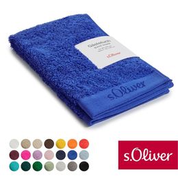 Gästehandtuch s.Oliver "s.Oliver, Premium Qualität, 600 gr/m², auch als Sets erhältlich", blau, B:30cm L:50cm, Walkfrottier, Baumwolle, Handtücher, große Farbauswahl, auch als Duschtuch, Waschhandschuh, Handtuch