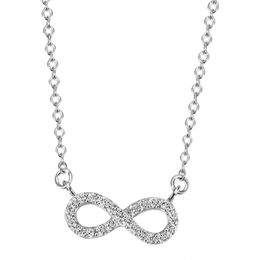 Kette mit Anh&auml;nger Firetti "Schmuck Geschenk Silber 925 Halsschmuck Halskette Ankerkette Schleife", bunt (silberfarben, wei&szlig;), Halsketten, Damen, Silber 925 (Sterlingsilber), L: 45, mit Zirkonia (synth.)