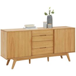 Livetastic Sideboard, Eiche, Holz, Holzwerkstoff, Eiche, furniert, 2 F&auml;cher, 4 Schublade(n) Schubladen, 180x84x44 cm, Reach, Holzm&ouml;bel, Kleinm&ouml;bel Holz, Holzkommoden, Sideboards Holz