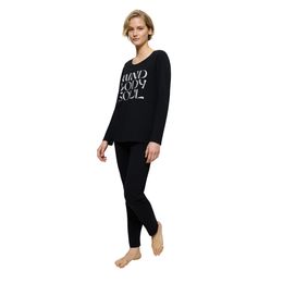 Pyjama Triumph "Sets PK LSL X", Damen, Gr. 46, schwarz, Jersey, 100% Baumwolle, unifarben, normal normal, Rundhals, Homewear-Sets Pyjama, weich und gem&uuml;tlich