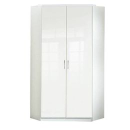 Mid.you Eckschrank Wimex Clack, Wei&szlig;, Wei&szlig; Hochglanz, Holzwerkstoff, 8 F&auml;cher, 95x198x95 cm, BQ - B&uuml;ndnis f&uuml;r Qualit&auml;t, Made in Germany, DIN EN ISO 9001, Schlafzimmer, Kleiderschr&auml;nke, Eckschr&auml;nke