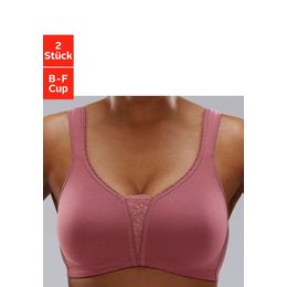 Soft-BH Petite Fleur, Damen, Gr. 110, Cup C, rosa (rosenholz, puder), Jersey, Obermaterial: 90% Baumwolle, 5% Elasthan, 5% Polyamid, BHs Soft-BH, ohne B&uuml;gel mit Spitzen-Details, Topseller