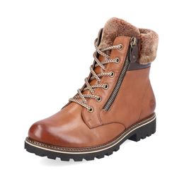 Schn&uuml;rstiefelette Remonte "Remonte Stiefelette Glattleder", Damen, Gr. 38, braun (muskat), Glattleder, Schuhe Schn&uuml;rstiefelette