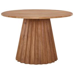 Livetastic Esstisch, Natur, Holz, Mangoholz, vollmassiv, rund, konisch, S&auml;ule, 115x76x115 cm, Esszimmer, Tische, Esstische, Esstische rund