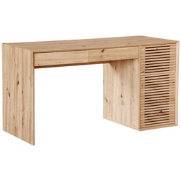 Hom&acute;in Hom`in Schreibtisch, Eiche Artisan, Holzwerkstoff, 3 Schublade(n) Schubladen, rechteckig, Wange, 60x75x140 cm, Bsci, Stauraum, Arbeitszimmer, Schreibtische, B&uuml;rotische
