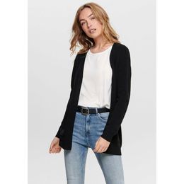 Strickjacke Only "ONLLESLY &ndash; Cardigan mit Taschen und figurumspielender Form", Damen, Gr. M, schwarz, Feinstrick, Obermaterial: 50% Viskose, 27% Nylon, 23% Polyester, unifarben, figurumspielend lang, V-Ausschnitt, Rippstrickb&uuml;ndchen, Strickjacken Strickjacke, figurumspielend, casual, Feinstrick, Viskosemischung, V-Ausschnitt