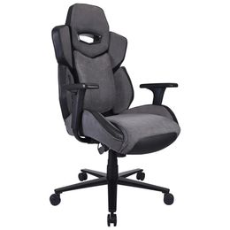 BX Gaming Gamingstuhl, Grau, Schwarz, Metall, Kunststoff, Textil, Drehkreuz, 68x114-122x68 cm, Kinder- & Jugendzimmer, Jugendm&ouml;bel, Gamingst&uuml;hle
