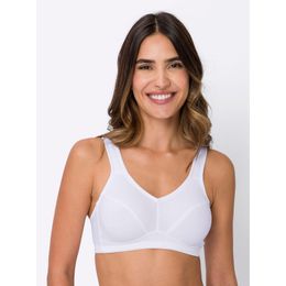Entlastungs-BH, Damen, Gr. 110, Cup E, schwarz-wei&szlig; (wei&szlig;, schwarz), 95% Baumwolle, 5% Elasthan, BHs Entlastungs-BH